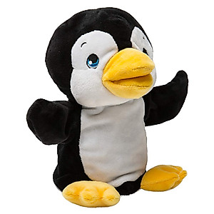 HollyHOME Plush Zoo Friends Hand Puppet Animal Puppet Penguin for Kids Storytime 14 Inches Black