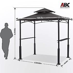 ABCCANOPY 8'x 5' Grill Gazebo Canopy - Outdoor BBQ Gazebo Shelter with LED Light, Patio Canopy Tent for Barbecue and Picnic (Dark Gray)