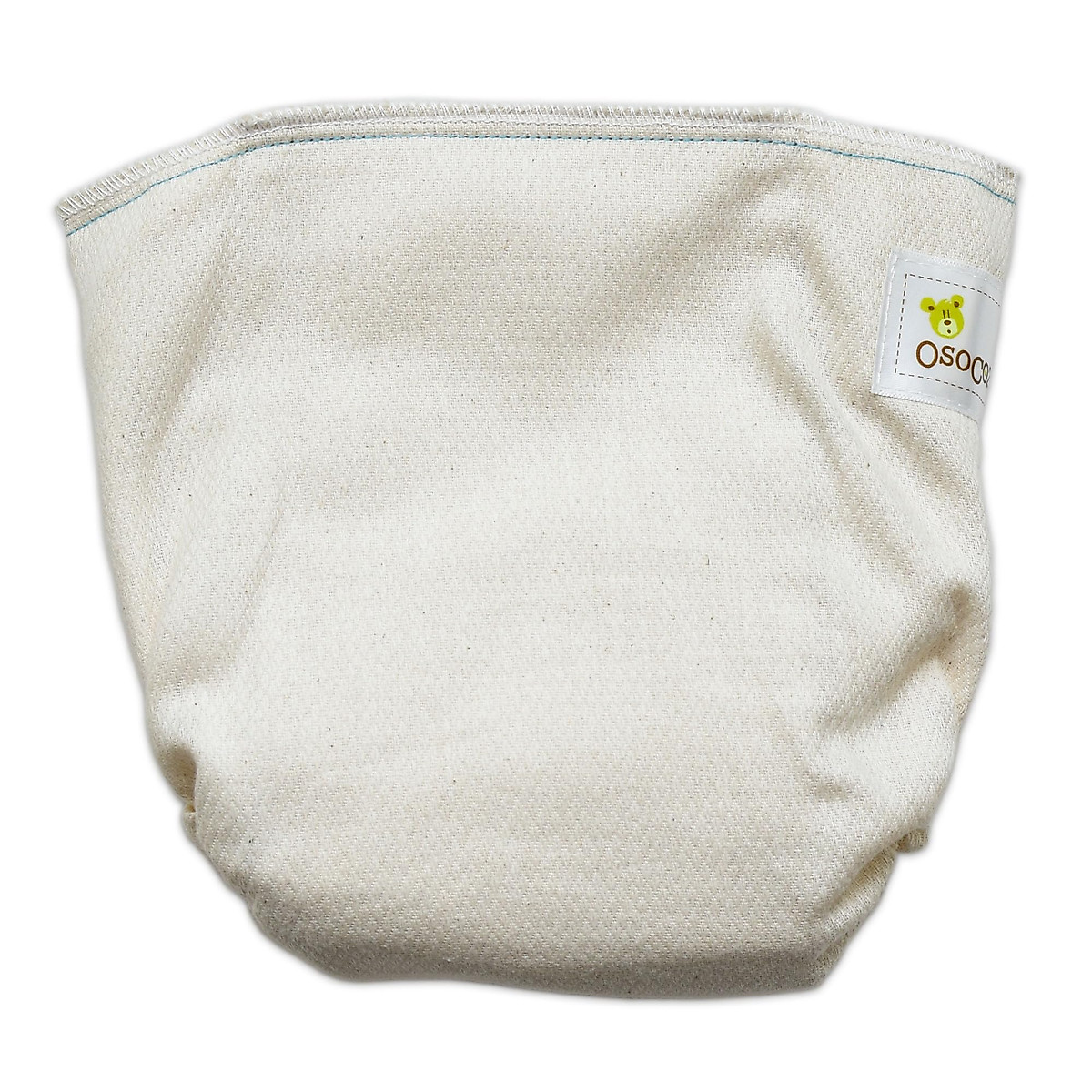 Osocozy Fitted Organic Diaper, 100% GOTS Certified Organic Cotton Birdseye Weave Fabric. Soft and Absorbent. Easy Snap Closures. Sewn in The USA. (Size: Small 7-13 Lbs)