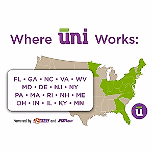 Uni Prepaid Portable Toll Pass, Automatic Payment for Nonstop Travel Through 19 States