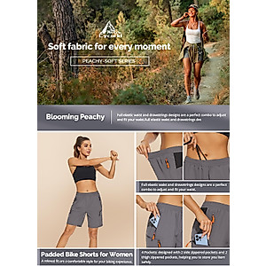 Cycorld Women-Mountain-Bike-Shorts with 3D Padded, Loose-Fit Breathable Bike-Shorts with Pockets (Grey, Medium)