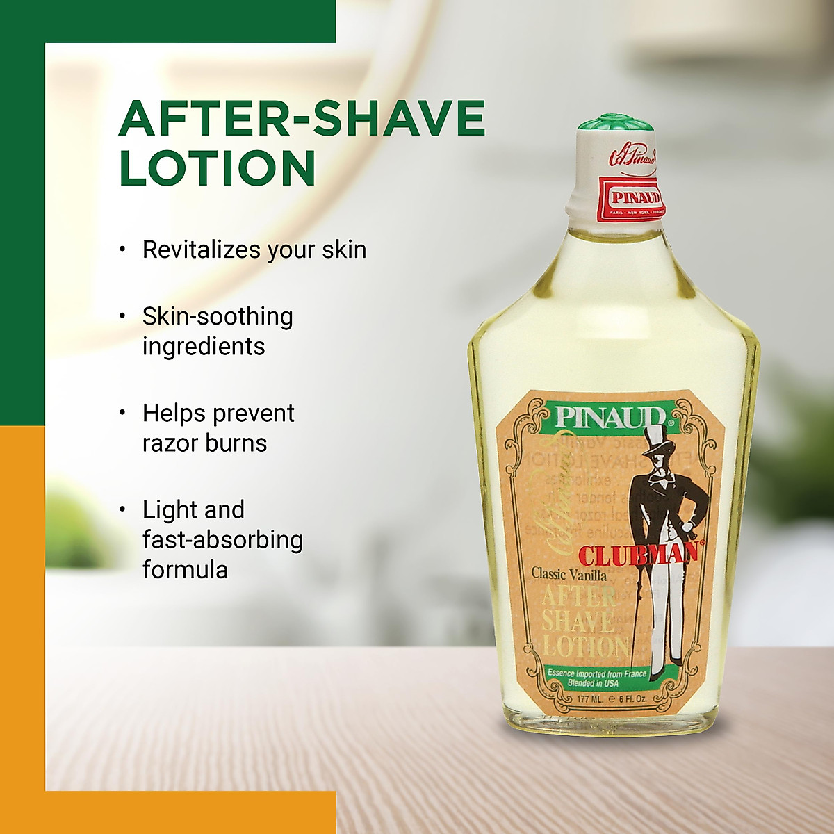 Clubman Pinaud Classic Vanilla After Shave Lotion, 6 Fl Oz