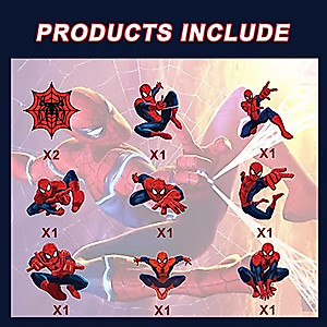 Spider Door Sign Banner , Hanging Flags for Outdoor Indoor Home Wall Decor, Superhero Themed Birthday Party Banner Party Decorations Supplies (10 Packs)