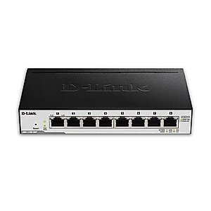 D-Link PoE Switch, 8 Port Smart Managed Gigabit Ethernet Layer 2 VLAN Control (DGS-1100-08P)