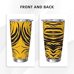 Mustard Yellow and Black Tumbler with Lid and Straw 20oz Stainless Steel Car Cup for Hot and Cold Drinks, Double Wall Insulated Travel Coffee Mug Reusable Drink Thermos Cup Birthday Gifts