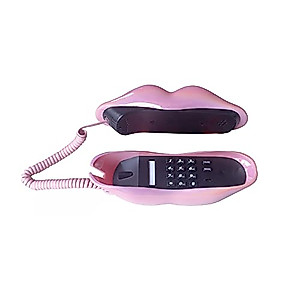 TelPal Corded Landline Phones for Home, Funny Novelty Lip Phone Gift, Wired Mouth Telephone Cartoon Shaped Real Landline Home Office Telephones Furniture Decor