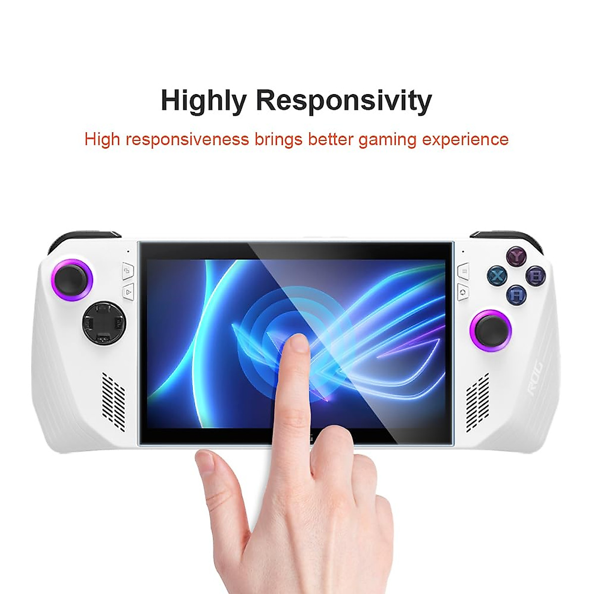 Qwiizlab 2 Pack Screen Protector for ASUS ROG Ally X/ROG Ally Handheld 7 inch 2023, Tempered Glass, 9H Hardness, Scratch Resistant, Anti-Fingerprint, Anti Glare, Blue Light Block