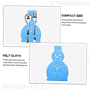 BESTOYARD 4pcs Cutlery Bag Red Plaid Cutlery Holders Silverware Bags Silverware Sleeve Fork Spoon Holders Blue Storage Bags Silverware Storage Bag Felt Cloth Bracket Tableware