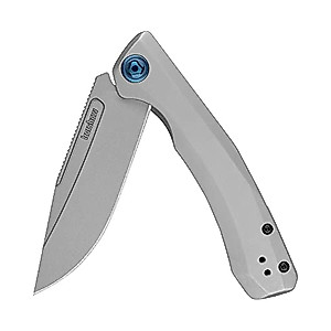 Kershaw Highball XL Clip Point Pocket Knife, 3.3-in. Blade, Manual KVT Ball Bearings Opening, Frame Lock (7020),Gray