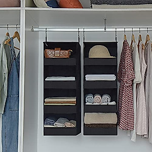 GRANNY SAYS Bundle of 2-Pack Shelf Organizer for Closet & 2-Pack Closet Hanging Storage Shelves