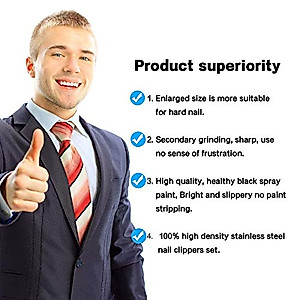 Manicure Kit Nail Clippers Set Stainless Steel Professional Pedicure Black 15 Pieces Grooming Scissors Cutter Ear Pick Tweezers Scissors Eyebrow file for Man&Women gift (black/blue_15in1)