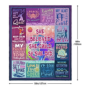 Remwiso Volleyball Blanket, Volleyball Gifts for Teen Girls, Volleyball Gifts for Team/Coach, Gifts for Volleyball Player, Gift for Volleyball Lover, Volleyball Party Decorations Stuff Blanket 60"X50"