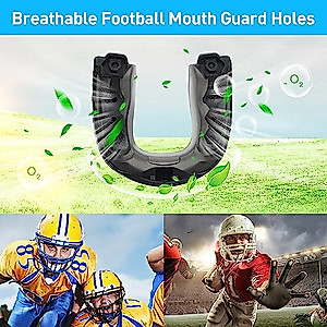 4 Pack Football Mouth Guard with Strap, Soft Youth Mouth Guard Professional Sports Mouthguard for Boxing, MMA, Lacrosse, Hockey, Rugby and Basketball for Adult & Youth
