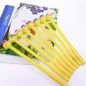 Yellow Duck Creative Expression Gel Ink Pen Cute Kawaii Black Writing Pens Black Ink Gel Pen Party Gift Gel Ink Pens Funny School Stationery Office Supplies(8PCS)