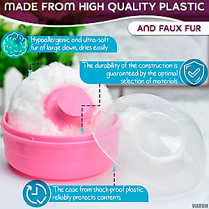 Body Powder Puff and Container - 2Pcs Powder Puff for Body Powder Bath Powder Puff and Container Baby Puffs with Container Travel Kit - Makeup Puffs for Powder Talcum Powder with Puff for Women
