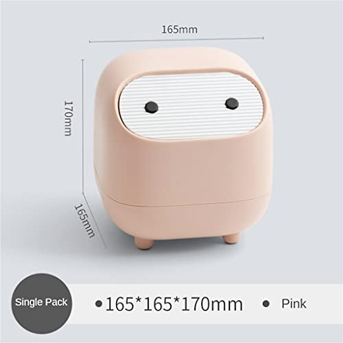 CZDYUF Cartoon Cute Ninja Tabletop Trash Can Home Lazy Mini Double Clashing Press Trash Can with Lid Garbage Bin Desk Trash Can ( Color : OneColor , Size : As The Picture Shows )