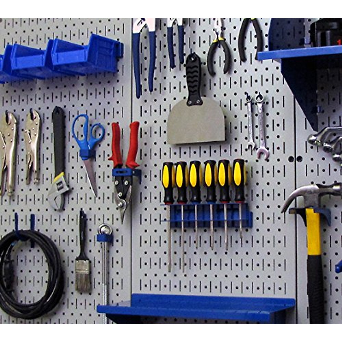Wall Control Pegboard 32in x 16in Gray Metal Pegboard Tool Board Panel