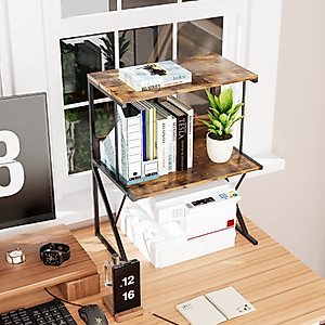 aboxoo Printer Stand 3 Tiers Organizer Shelves Large Size High Capacity Storage Desk Shelves for Home Office Printer Fax Book Heavy Duty Rack
