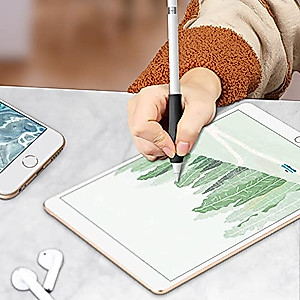 Fintie Silicone Grip Holder for Apple Pencil 1st 2nd Generation, Protective Skin Sleeve Case Accessories Compatible with Apple Pencil 1 2, iPad 10.2, iPad 6th Gen, iPad Pro 11/12.9, Black
