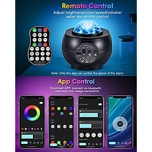 Star Projector Galaxy Projector, Happy Birthday Decorations Gift Night Light with Remote Nebula Starry Light Projector Twinkling Ceiling Stars Projection for Home Gaming Bedroom Kids Room Decor Light