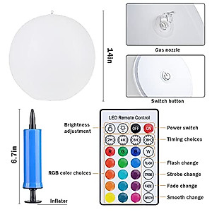 Blibly Floating Pool Lights Solar Powered, 14 inch Pool Lights That Float, Inflatable Waterproof Led Light Pool Balls, Solar Pool Lights for Outdoor Swimming Pools Garden Lawn Party Decor (4 Pack)