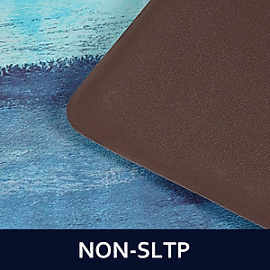 ASPMIZ Kitchen Mat 2 PCS - Cushioned Anti-Fatigue Kitchen Rugs Non Slip Memory Foam Kitchen Mats and Rugs Turquoise Kitchen Floor Comfort Mats for Home, 18'' x 48'' + 18'' x 30'', Beveled Edge