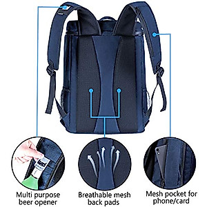 FORICH Cooler Backpack Insulated Backpack Cooler Bag Leak Proof Portable Soft Cooler Backpacks to Work Lunch Travel Beach Camping Hiking Picnic Fishing Beer Bottle for Men Women, 30 Cans (Z - Blue)