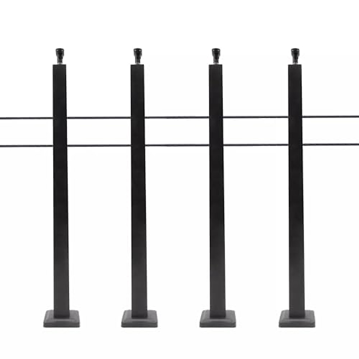 BICKKOMG Cable Railing Post, 4 Piece Adjustable Top Horizontal Line Post Handrail Post Drilled Horizontal Cable Railing Post Adjustable Top Horizontal Post for Decks, Stairs, Porches, Balconies