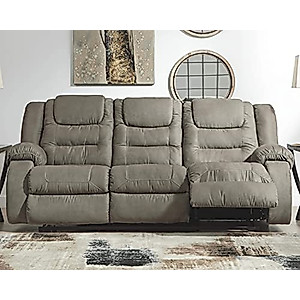Signature Design by Ashley McCade Contemporary Manual Pull Tab Dual-Sided Reclining Sofa, Gray