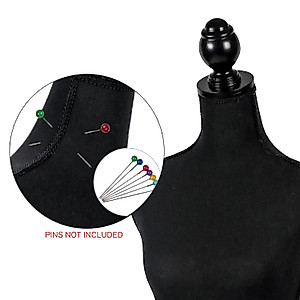 HCY Mannequin Torso Mannequin Stand Dress Form 60-67 Height Adjustable Maniquins Body Female, Displays Women for Sewing Wooden Tripod Base, Foam Body(Black) 15.75 x 25.6 x 67