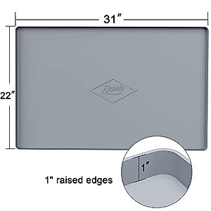 Eapele Under Sink Mat Kitchen Cabinet Tray,28"x22",Flexible Waterproof Silicone Made, Hold up to 2 Gallons Liquid (Gray)