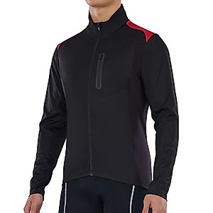 Santic Men's Cycling Bike Winter Jackets Windproof Fleece Thermal Warm UP Running Bike Bicycle Jacket Breathable Reflective Softshell Windbreaker