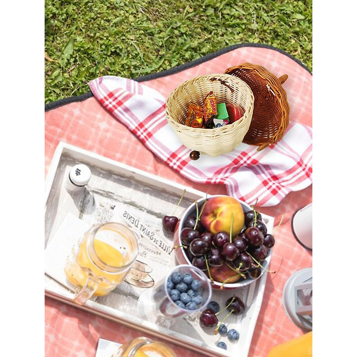 Hand Woven Shelf Organizer, Cute Handcrafted Gift Decoration Artwork, Mushroom Storage Basket, Mushroom Shape Decorative Woven Basket, Photography Props