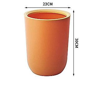 ERGOU Trash Can Household Living Room Bathroom Kitchen Without Cover Large Bedroom Office Trash Bin (23X30CM,13L), Orange