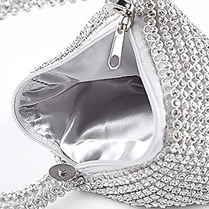 MariaKinz Women's Rhinestone Mash Wristlet Pouch (Silver)