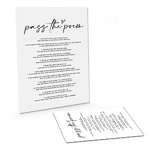 UHADRE Pass The Poem Bridal Shower Game, Minimalist Bridal Shower Cards, Wedding Party Game Cards for Guests, Bridal Shower Ideas-HLYX10