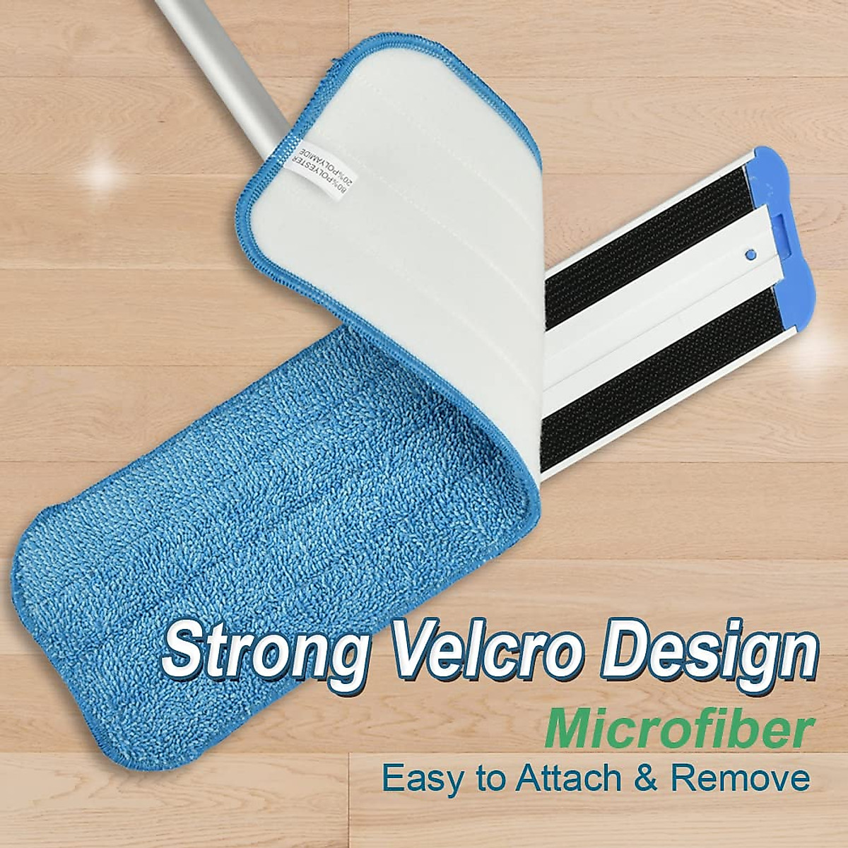 Layers 18"Microfiber Replacement Mop Pads- Reusable Mop Heads Refills fit for Most 16-18inch Spray Velcro Mop, Machine Washable Absorbent Mop Pads- 3Pack