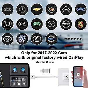 SSUCA CarPlay Wireless Adapter for Factory Wired CarPlay 2023 Upgrade Plug & Play Wireless CarPlay Dongle Converts Wired to Wireless Fast and Easy Use Fit for Cars from 2015 & iPhone iOS 10+