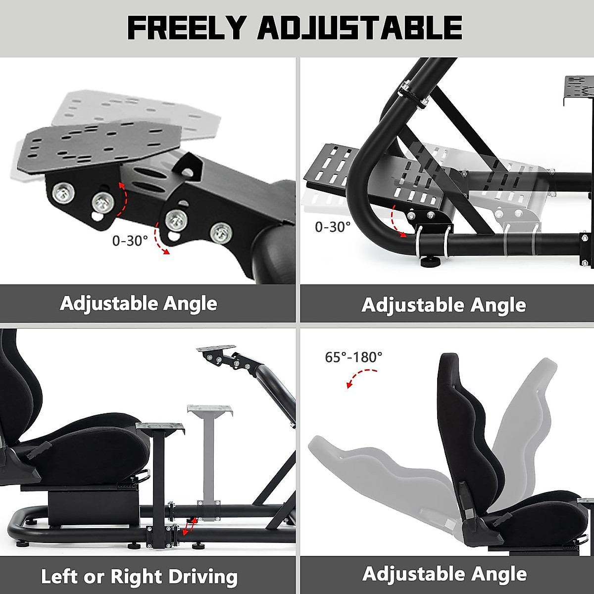 Dardoo G29 Advanced Racing Simulator Cockpit with Ergonomic Seat Fit for Logitech/Thrustmaster/Fanatec/PS5 G920 G923 T300RS T500RS TX,Adjustable Steering Wheel Stand,No Wheel,Pedal and Handbrake