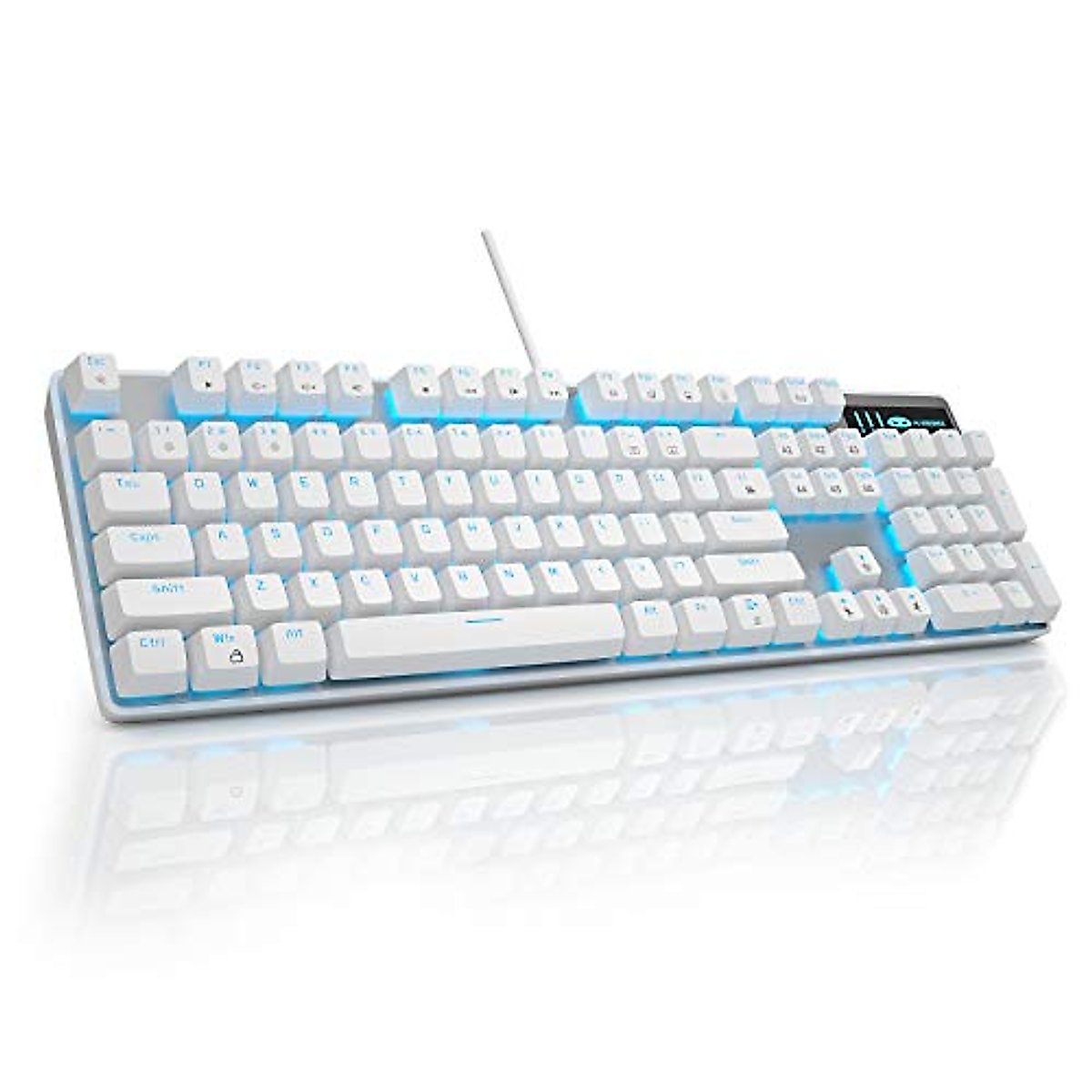 MageGee Mechanical Gaming Keyboard, Wired USB Adjustable Backlight Keyboard, New Mechanical Storm 100% Anti-ghosting Keyboard with Red Switches for Windows PC/MAC Games (White)