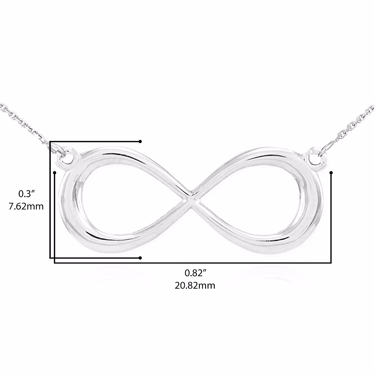 925 Sterling Silver Dainty Forever Infinity 18" Necklace