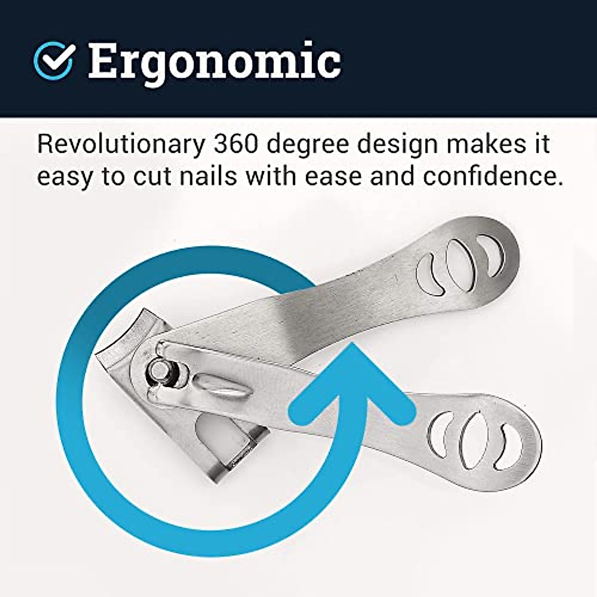 Clipper Genius Nail Clipper Set, 360 Degree Swivel Blade Nail Clippers for Men & Women, Designed to Trim with Precision, Lightweight Stainless Steel Fingernail & Toenail Trimmer, Compact Nail Cutter