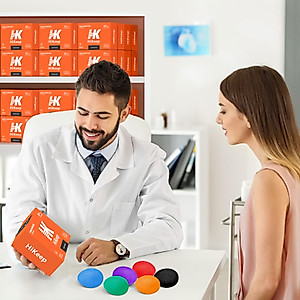 HiKeep Hand Exercise Balls, Egg Shape Physical Therapy Different Resistance Workout Kit - Set of 6