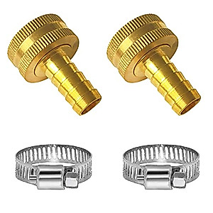 YOUHO Garden Hose Adapter Swivel Fitting 3/4 to 3/8 Hose Drip Irrigation Tubing to Faucet - Reusable Connector Fittings for Most Rain Bird, Orbit, Dig, Toro 5/16 or 3/8 Tubing x 3/4" GHT