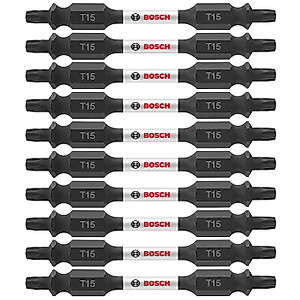 BOSCH ITDET1525B 10-Pack 2-1/2 In. Torx #15 Impact Tough Double-Ended Screwdriving Bits