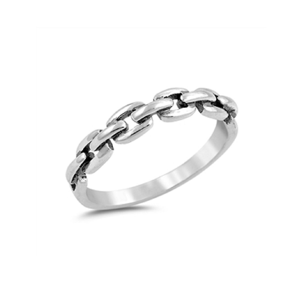 CloseoutWarehouse 925 Sterling Silver Chain Ring Size 7