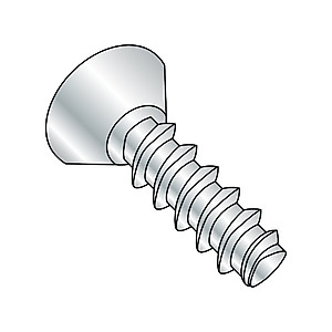 Small Parts 0408LPU Steel Thread Rolling Screw for Plastic, Zinc Plated, 82 Degree Flat Undercut Head, Phillips Drive, #4-20 Thread Size, 1/2" Length (Pack of 100)