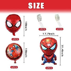 Spider Party Balloons Arch Garland Kit, 115 Pieces Latex Balloons with Foil Balloons Happy Birthday Backdrop for Kids Birthday Party Baby Shower Decorations