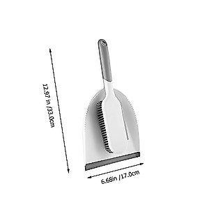 Healeved 2 Pcs Set Household Multifunctional Cleaning Brush Multi-use Cleaning Mini Broom Dust Pan and Brush Tiny Broom Dustpan Mini Dust Pan Broom Dustpan Cleaner Desktop Broom White
