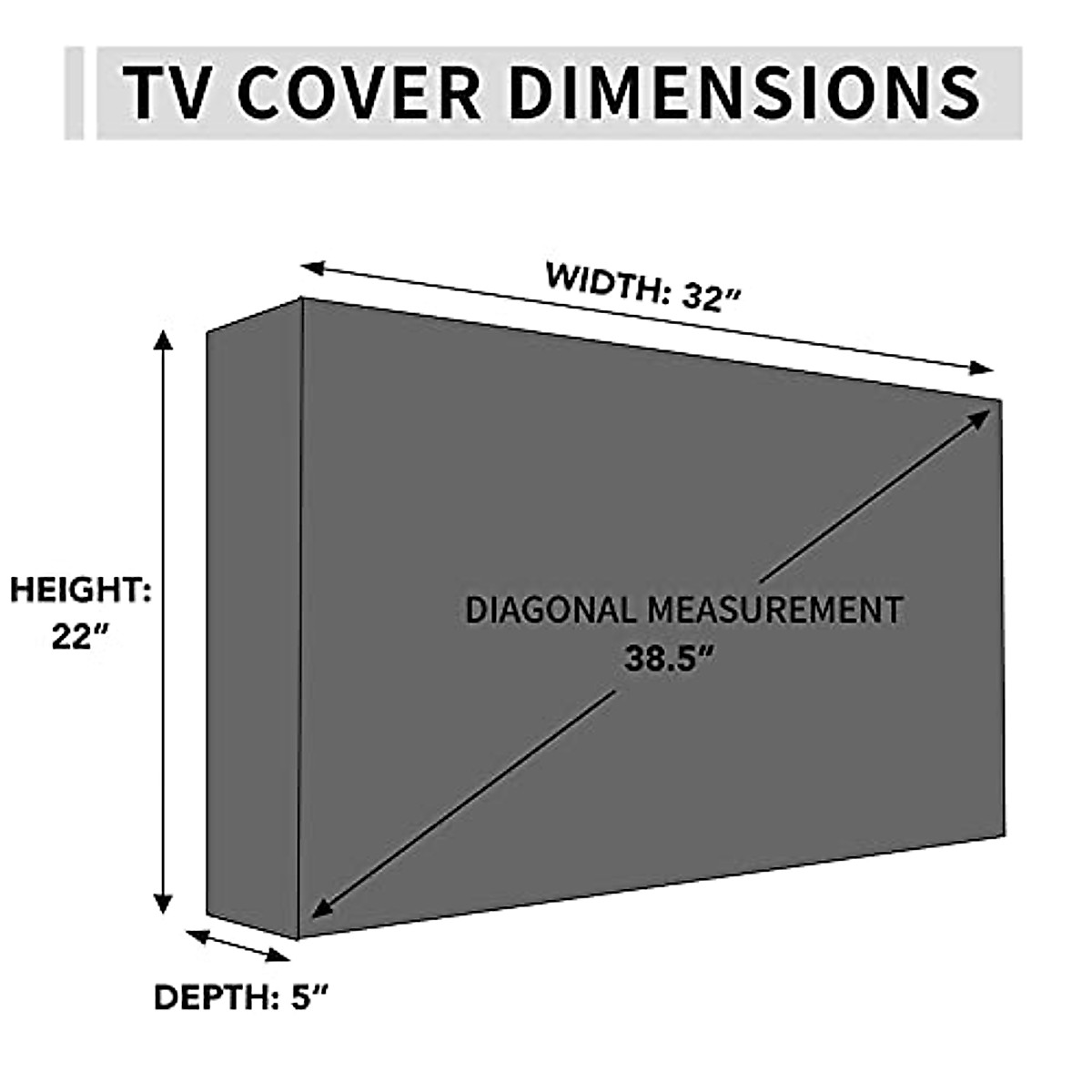 Outdoor TV Cover with Front Flap for Watching TV on Rainy Days, Convenient Use Without Remove, Durable TV Cover with Free Cleaning Cloth (30-32 inch, Black)